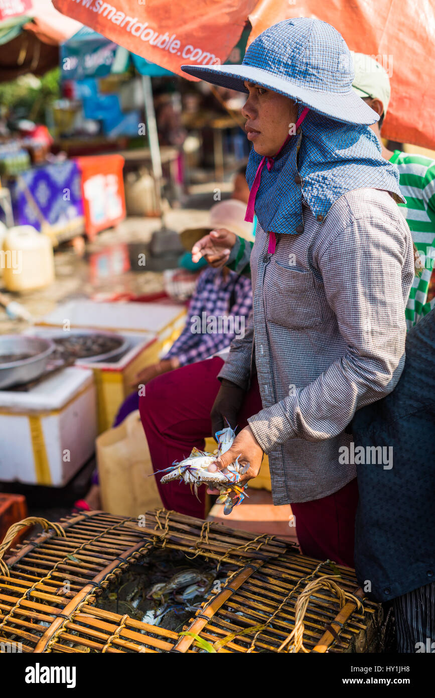 Crab market, Kep, Cambodia, Asia Stock Photo - Alamy