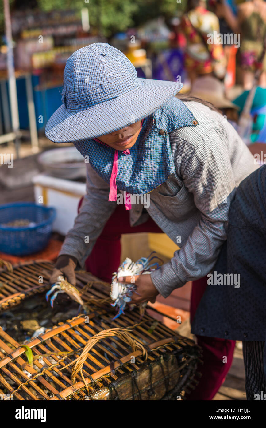 Crab market, Kep, Cambodia, Asia Stock Photo - Alamy