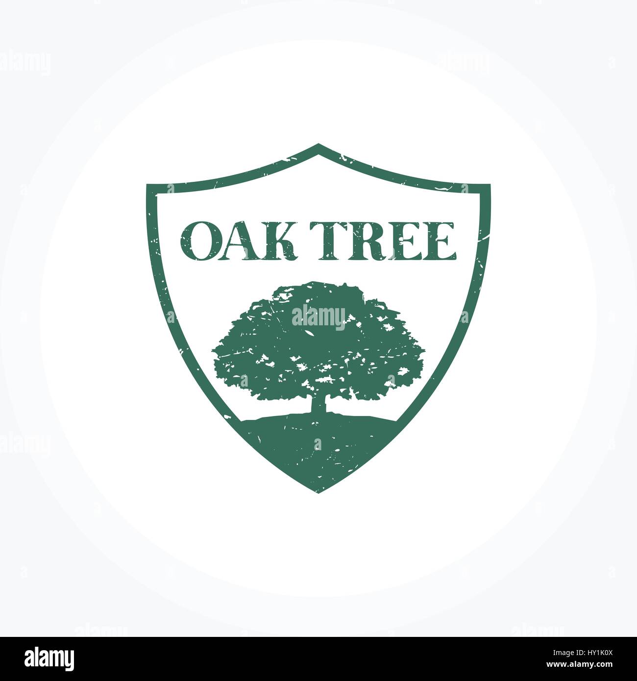 Oak Tree Symbol, Grunge Styled design illustration Stock Vector Image ...