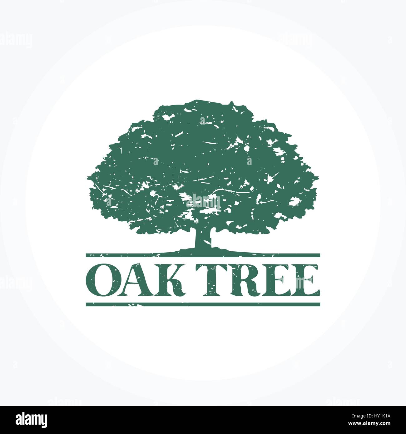 Oak Tree Symbol Grunge Styled Design Illustration Stock Vector Image And Art Alamy