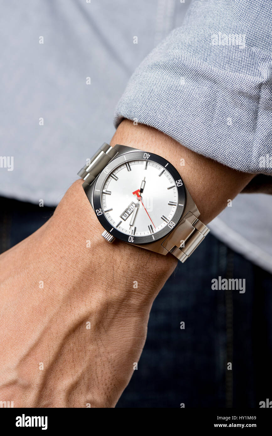 closeup luxury watch on man's wrist, luxury men accessory Stock Photo ...