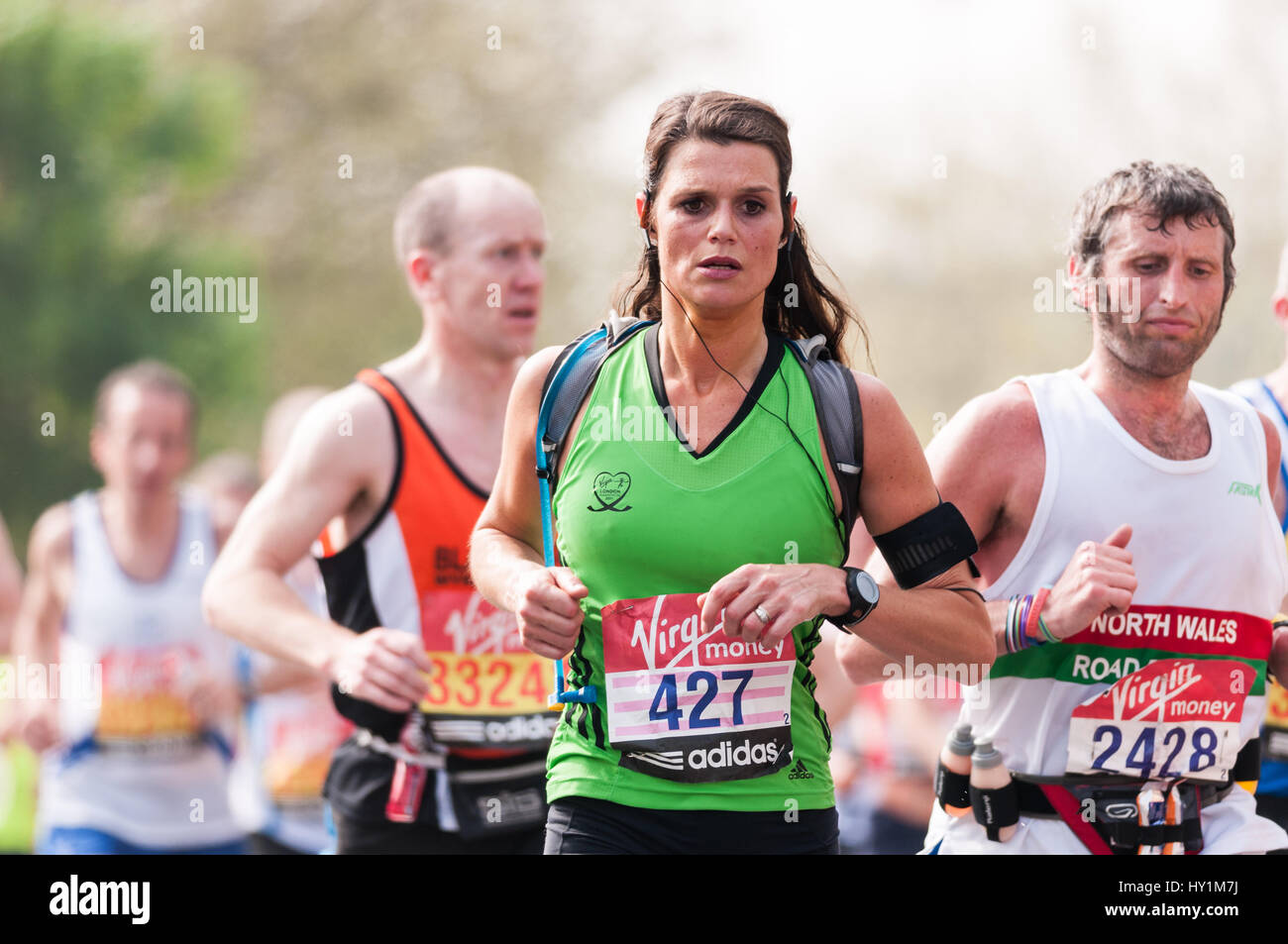 London Marathon Female Runner Stock Photo - Alamy