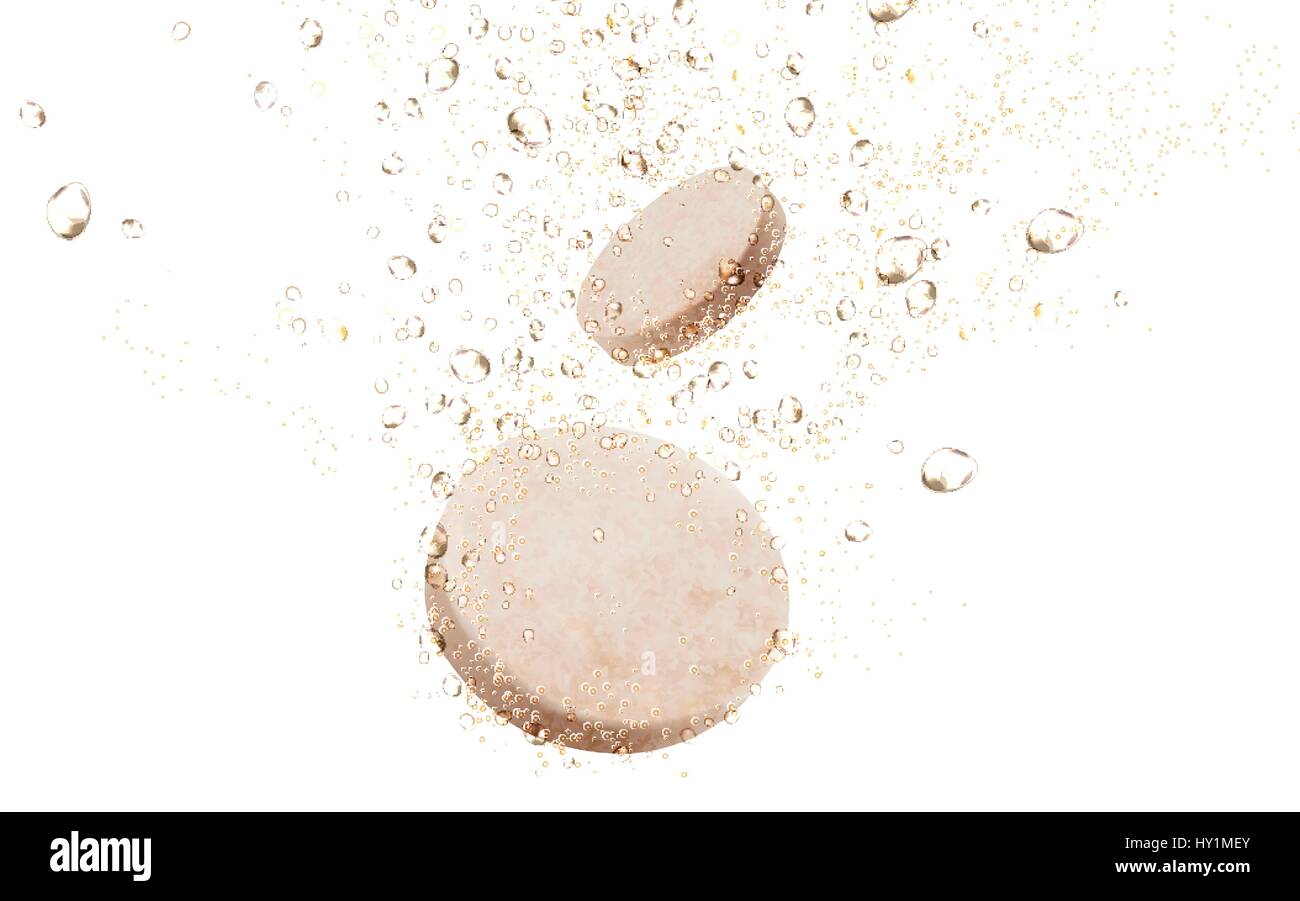 Effervescent tablet in water bubbles hi-res stock photography and ...