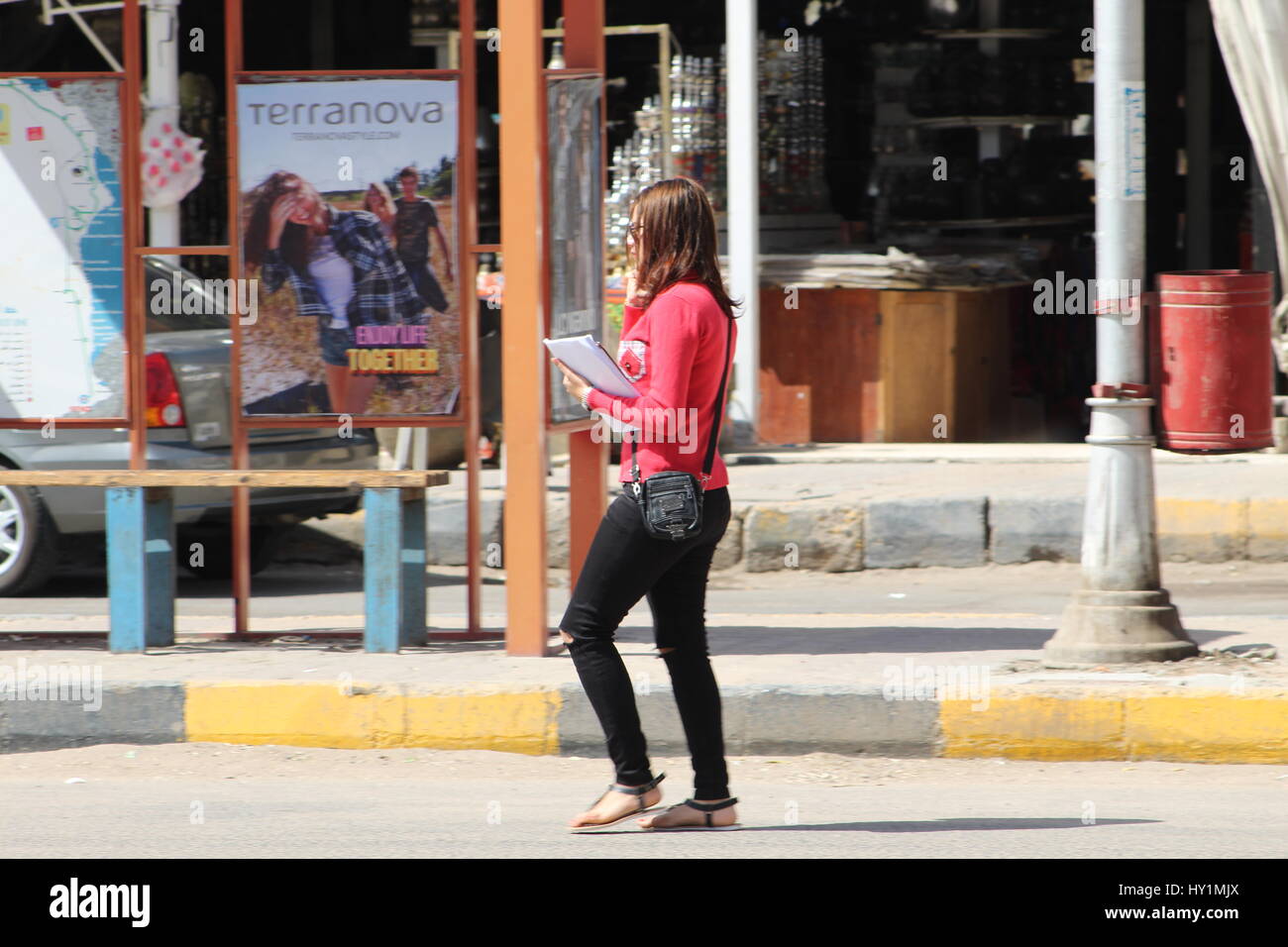 A Russian girl rushing to work Stock Photo - Alamy