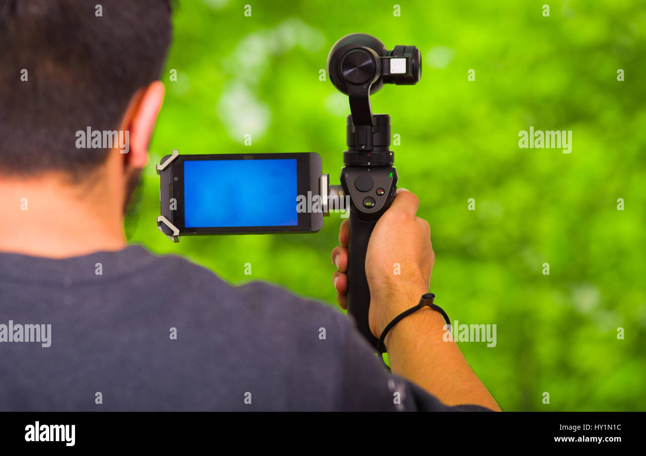 Hand held camera stabilizer for cell phone Stock Photo - Alamy