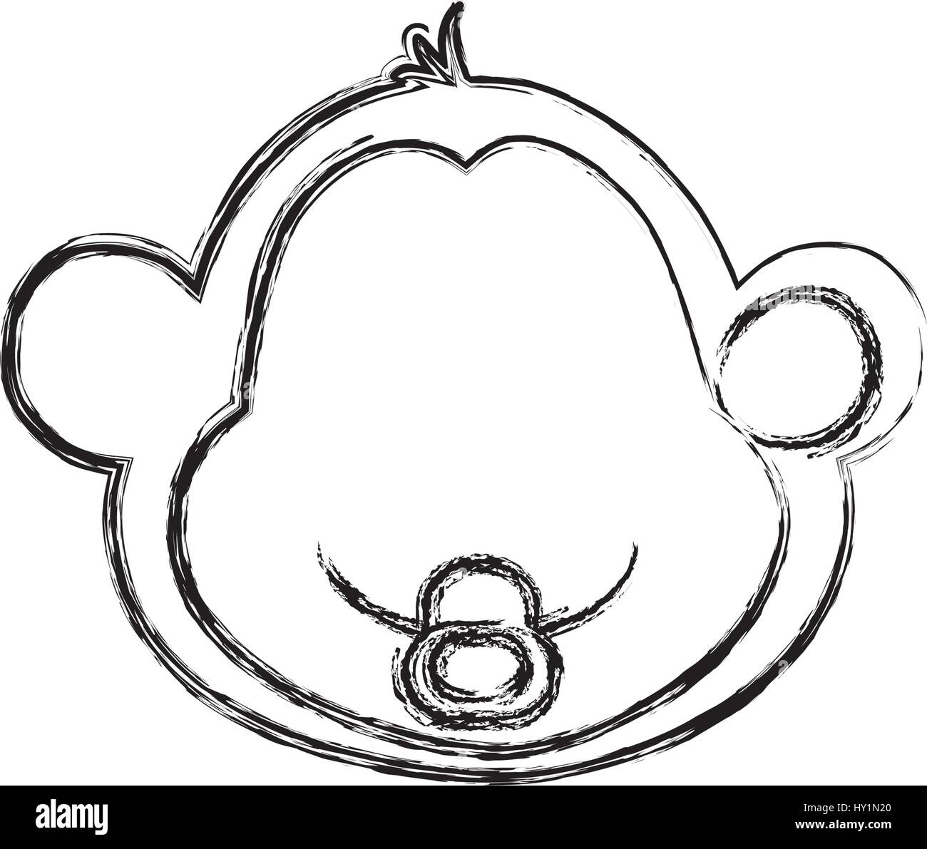 monkey cartoon drawing animal faceless Stock Vector Image & Art - Alamy