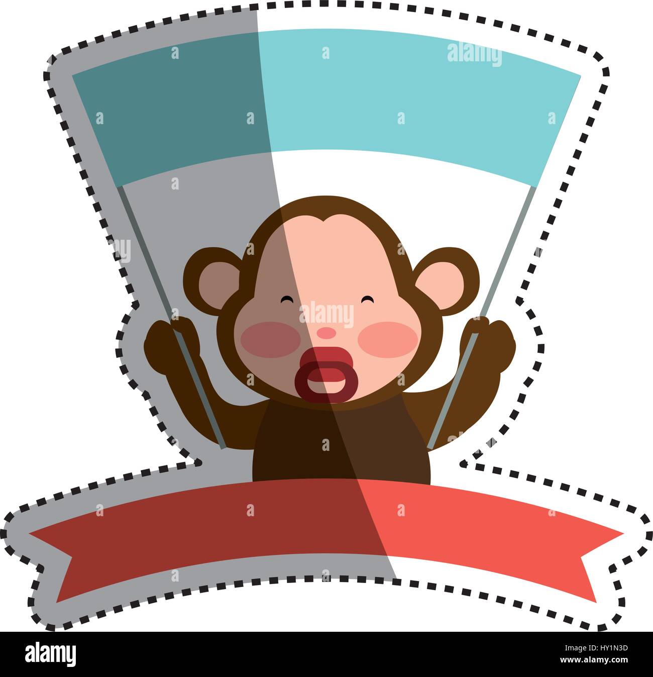 monkey cartoon banner holding animal Stock Vector Image & Art - Alamy