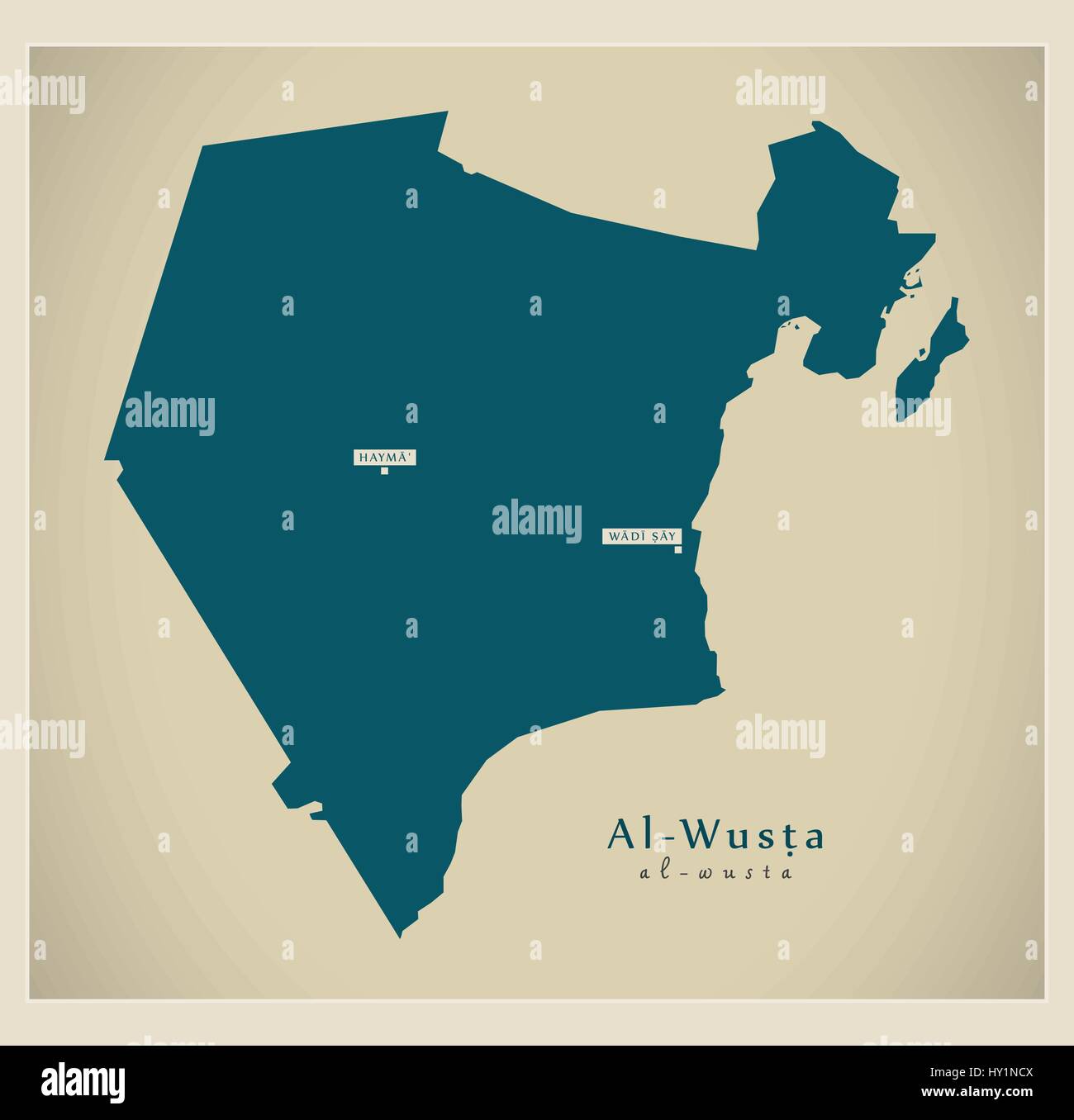 Modern Map - Al-Wusta OM Stock Vector Image & Art - Alamy