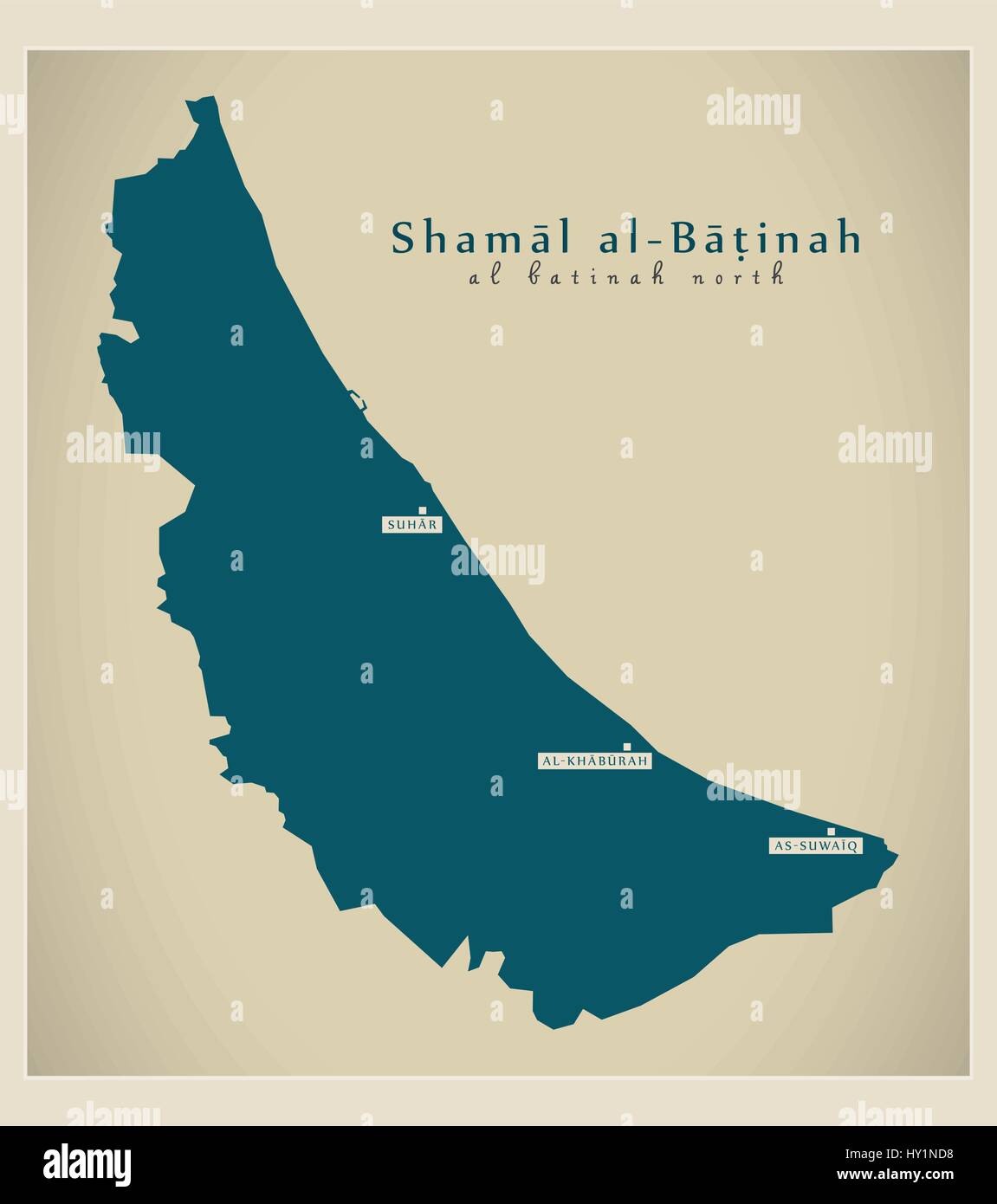 Modern Map - Shamal al-Batinah OM Stock Vector Image & Art - Alamy