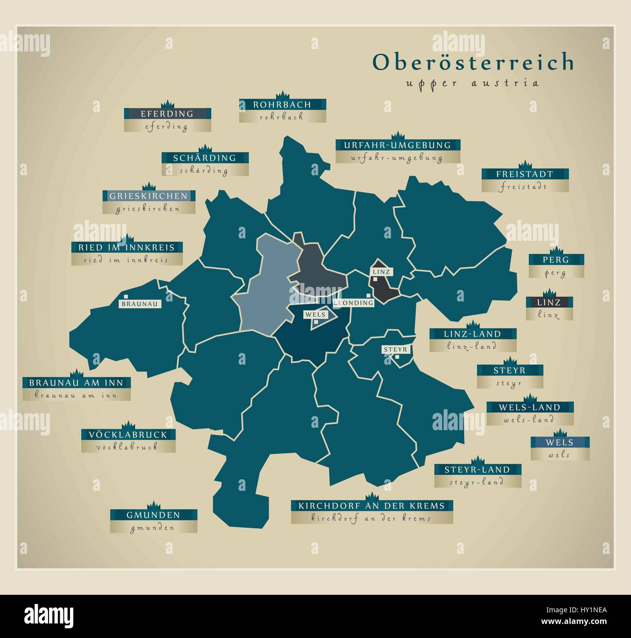 Upper austria vector Stock Vector Images - Alamy