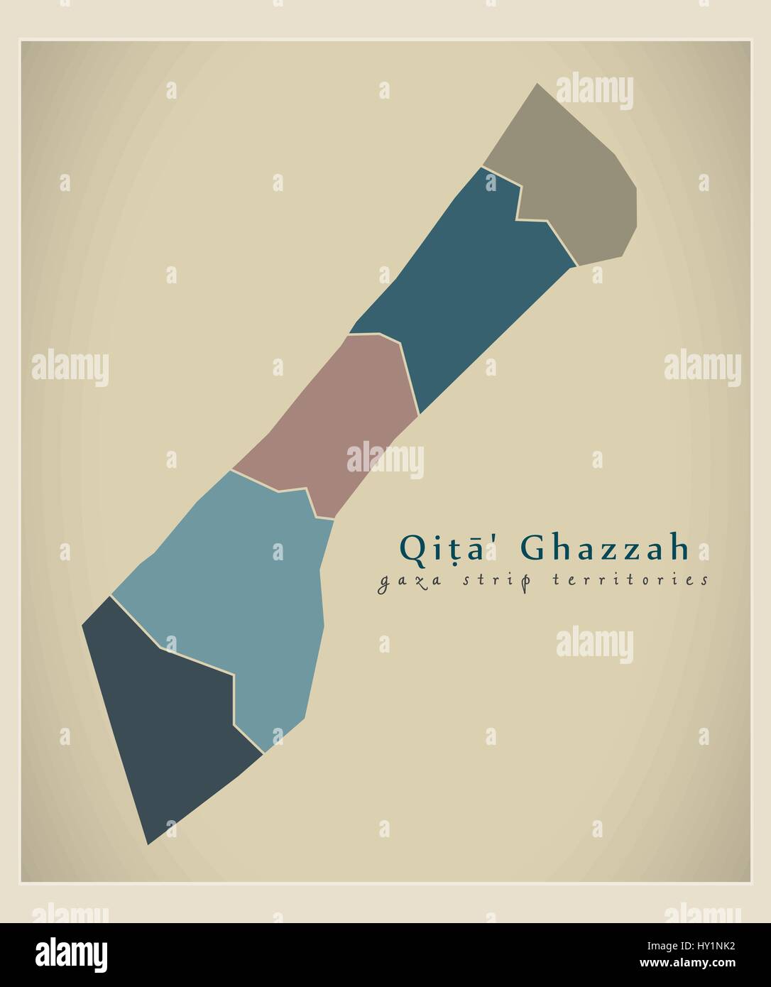 Modern Map - Gaza Strip territories colored PS Stock Vector Image & Art ...