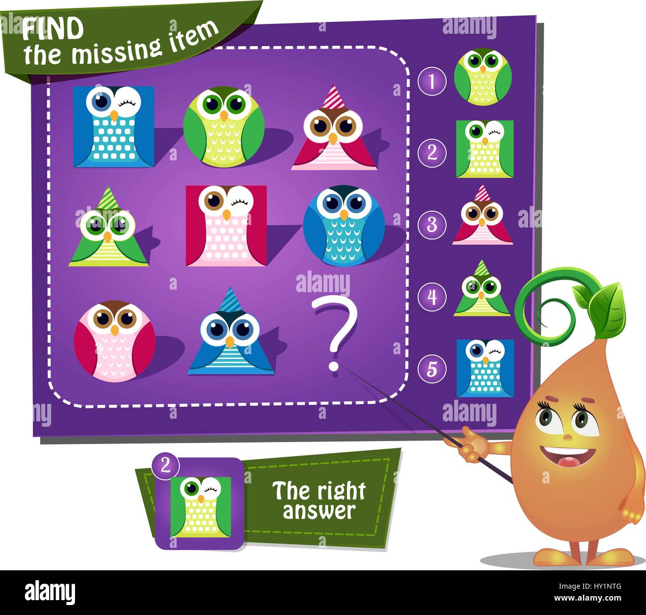 Visual Game for children. Task: find the missing item Stock Vector ...