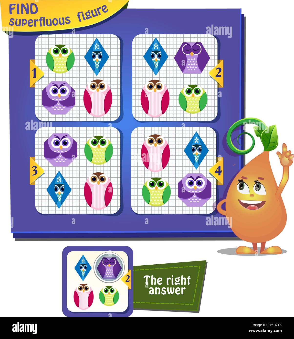 Visual Game for children. Find superfluous figure Stock Vector Image ...