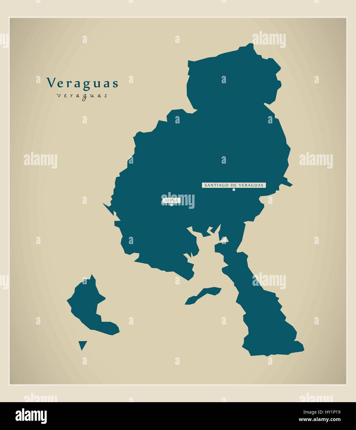 Modern Map - Veraguas PA Stock Vector Image & Art - Alamy