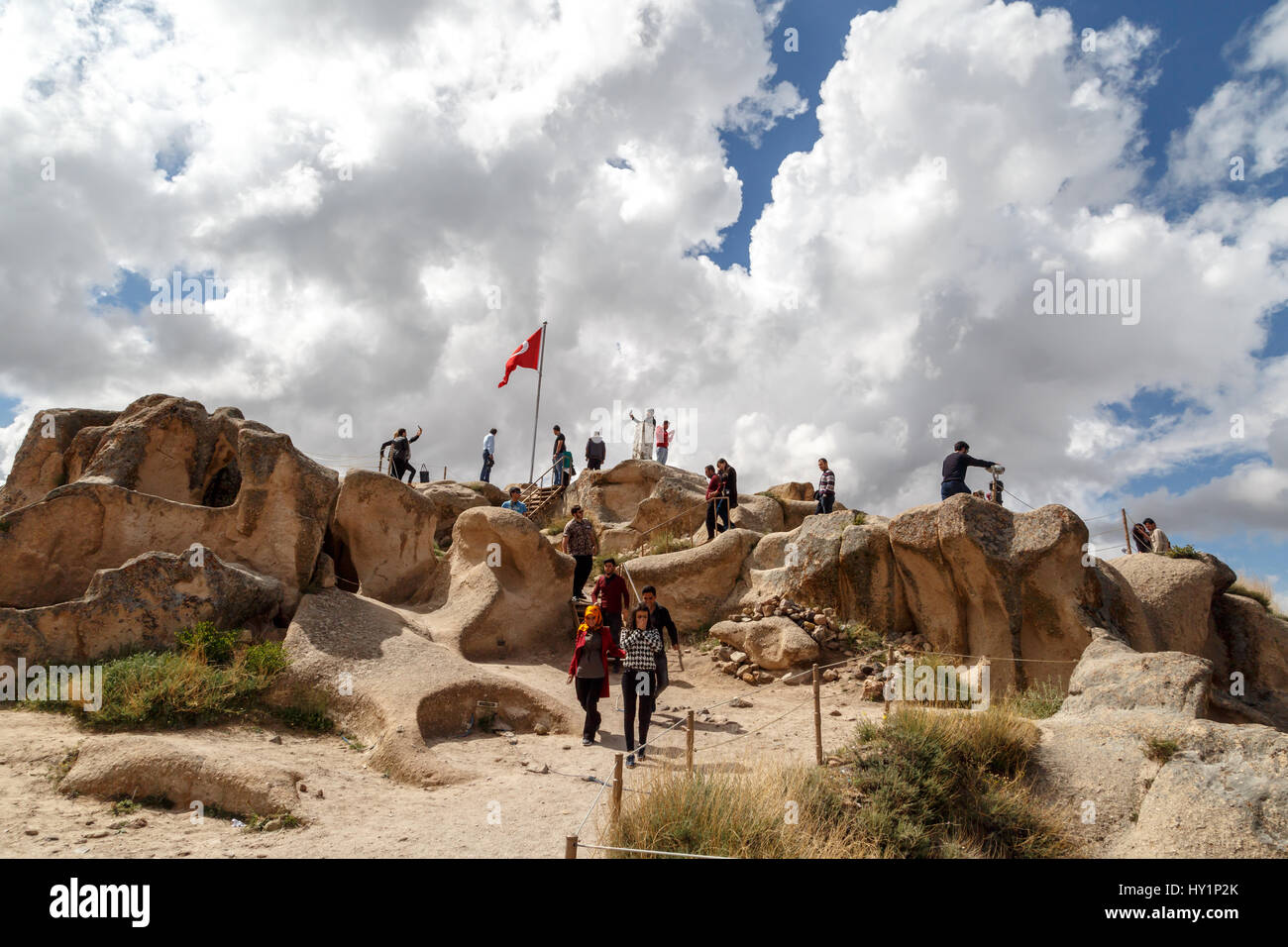 NEVSEHIR, TURKEY - MAY 7, 2016 : Cappadocia view from Uchisar Castle ...