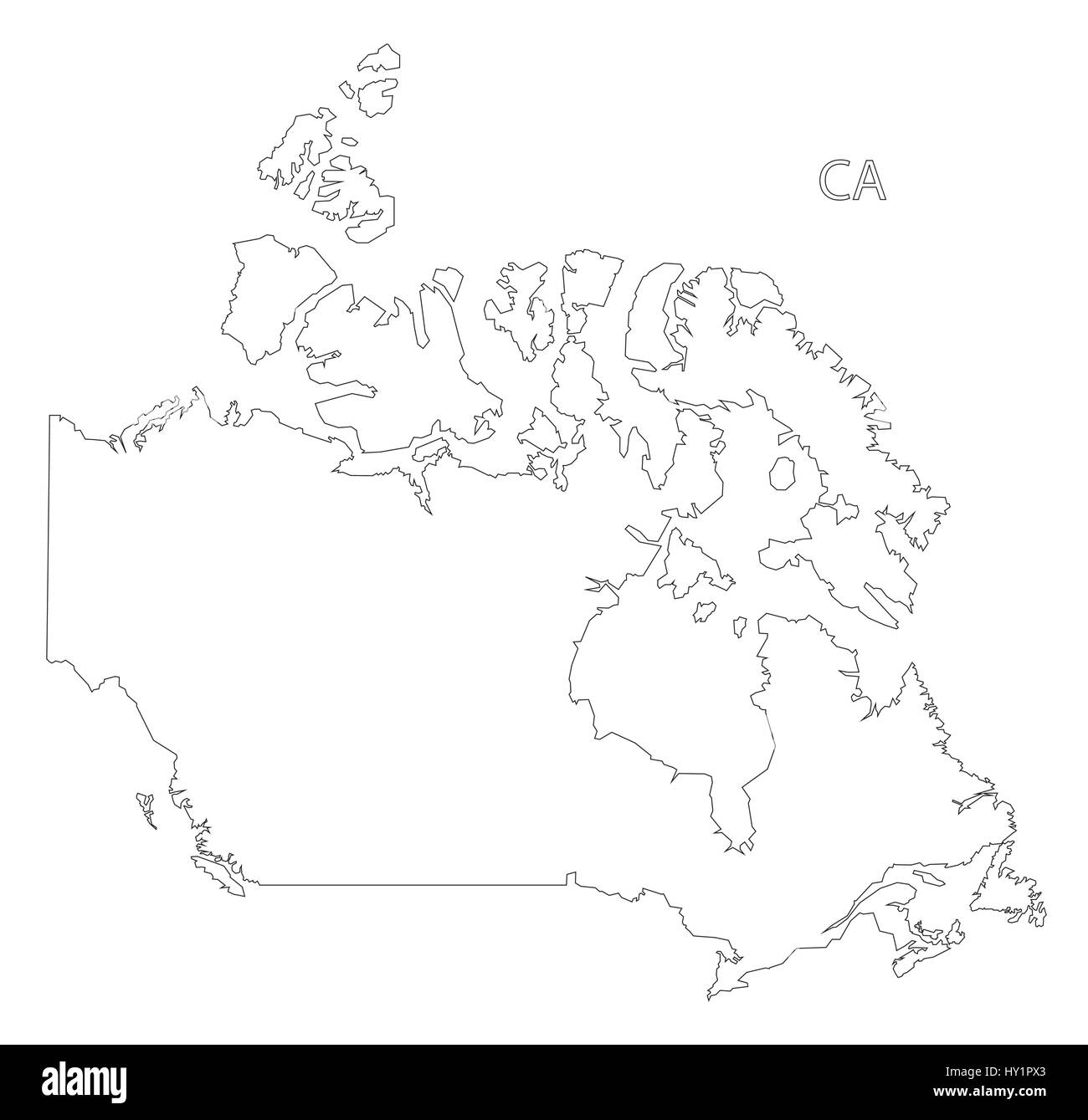 Canada outline silhouette map illustration Stock Vector Image & Art - Alamy
