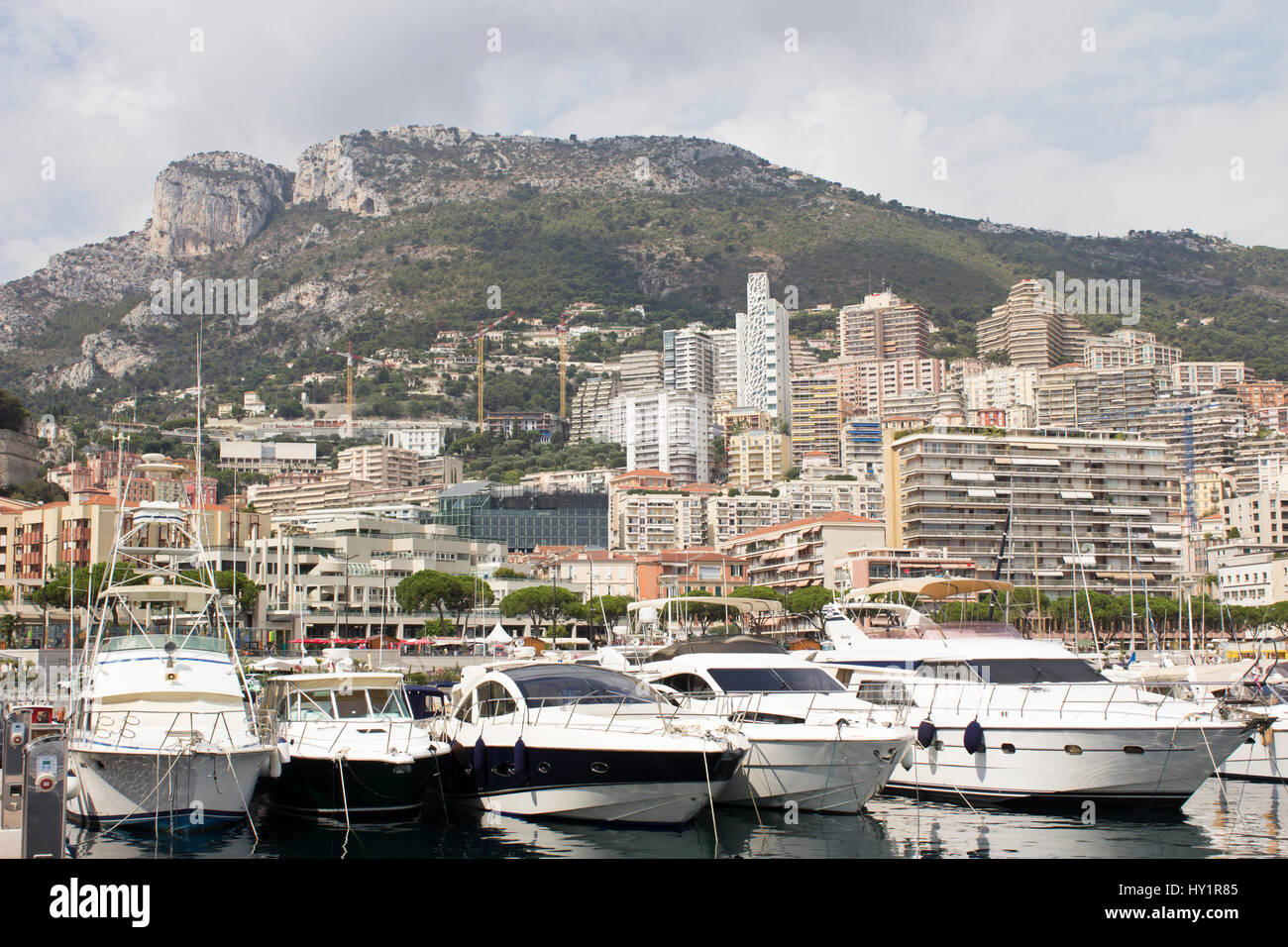 Monaco-Monte-Carlo: city architecture and details of the marina harbor ...