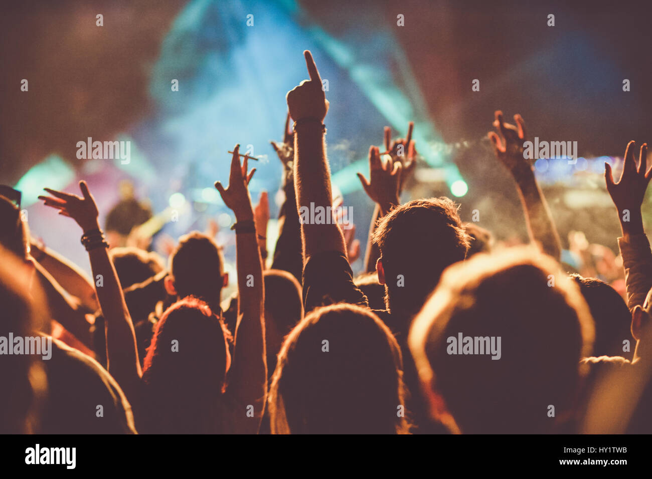 crowd at concert - summer music festival Stock Photo - Alamy