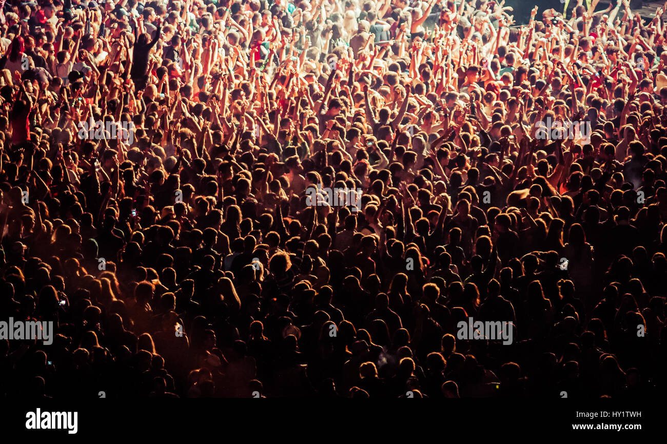 crowd at concert - summer music festival Stock Photo - Alamy