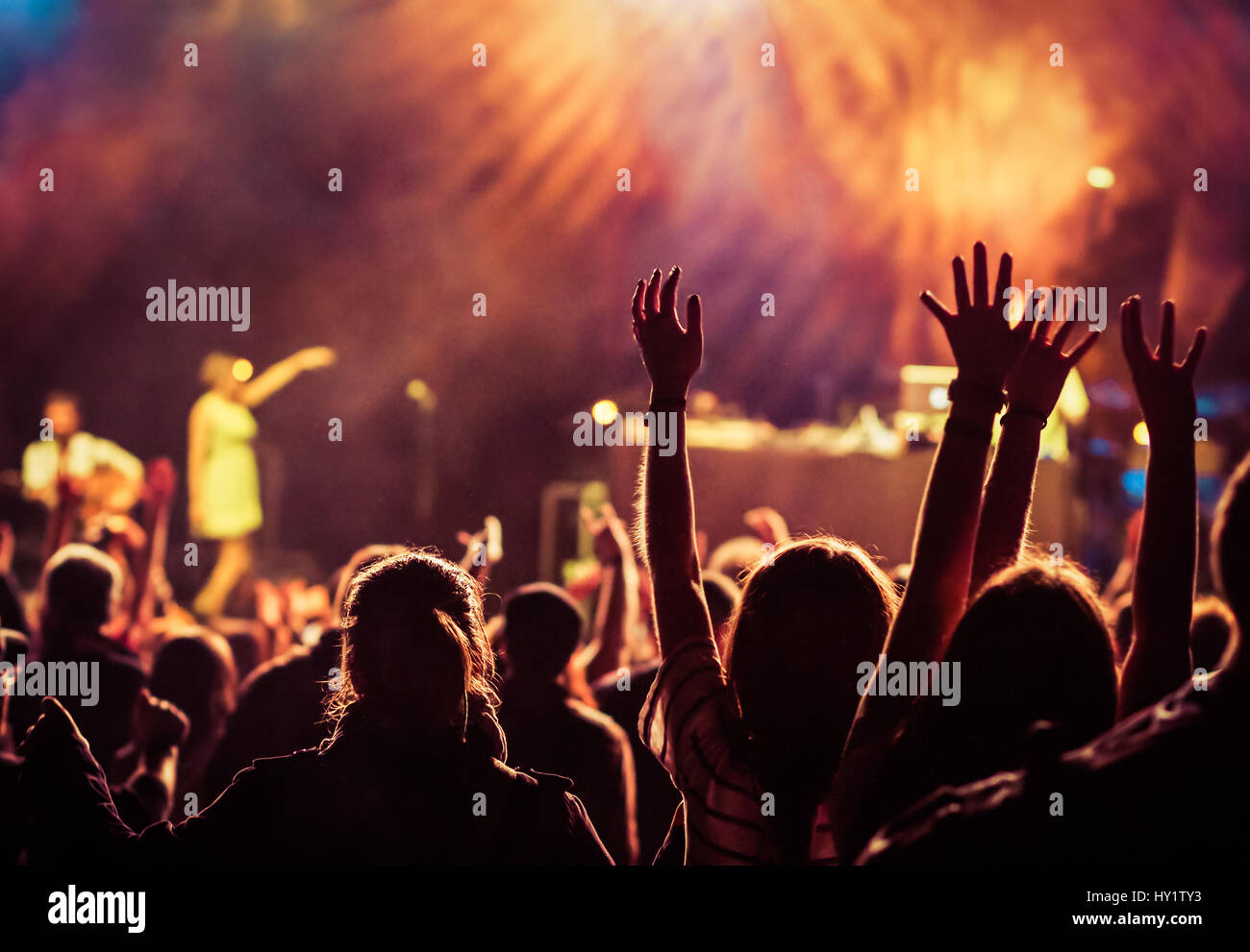 crowd at concert - summer music festival Stock Photo - Alamy
