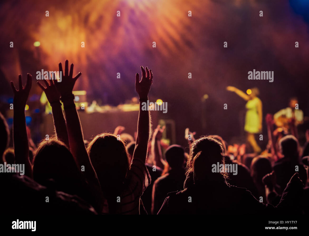 crowd at concert - summer music festival Stock Photo - Alamy