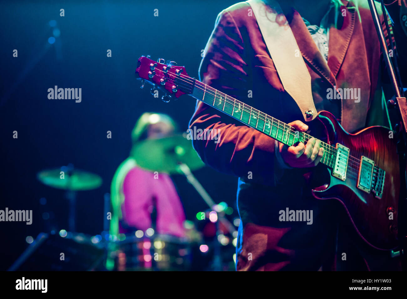 guitarist on stage - summer music festival Stock Photo - Alamy