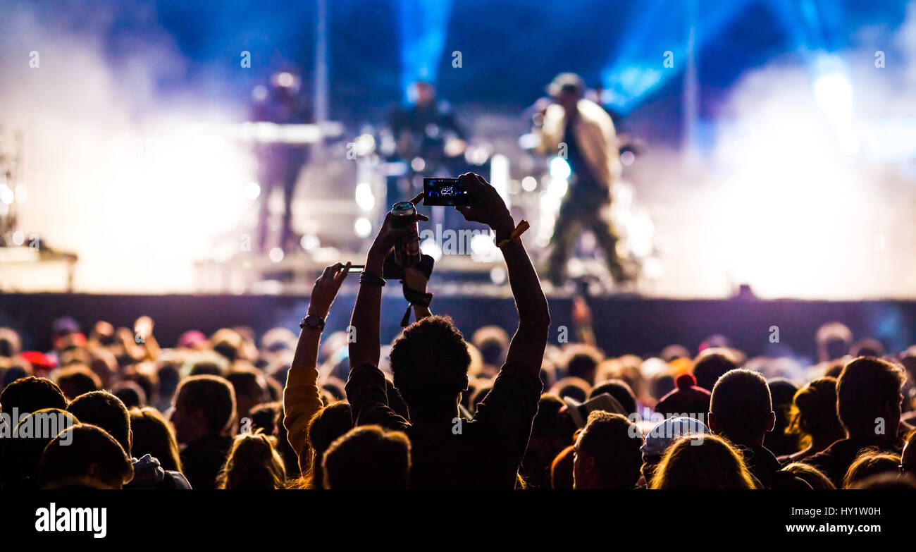 crowd at concert - summer music festival Stock Photo - Alamy