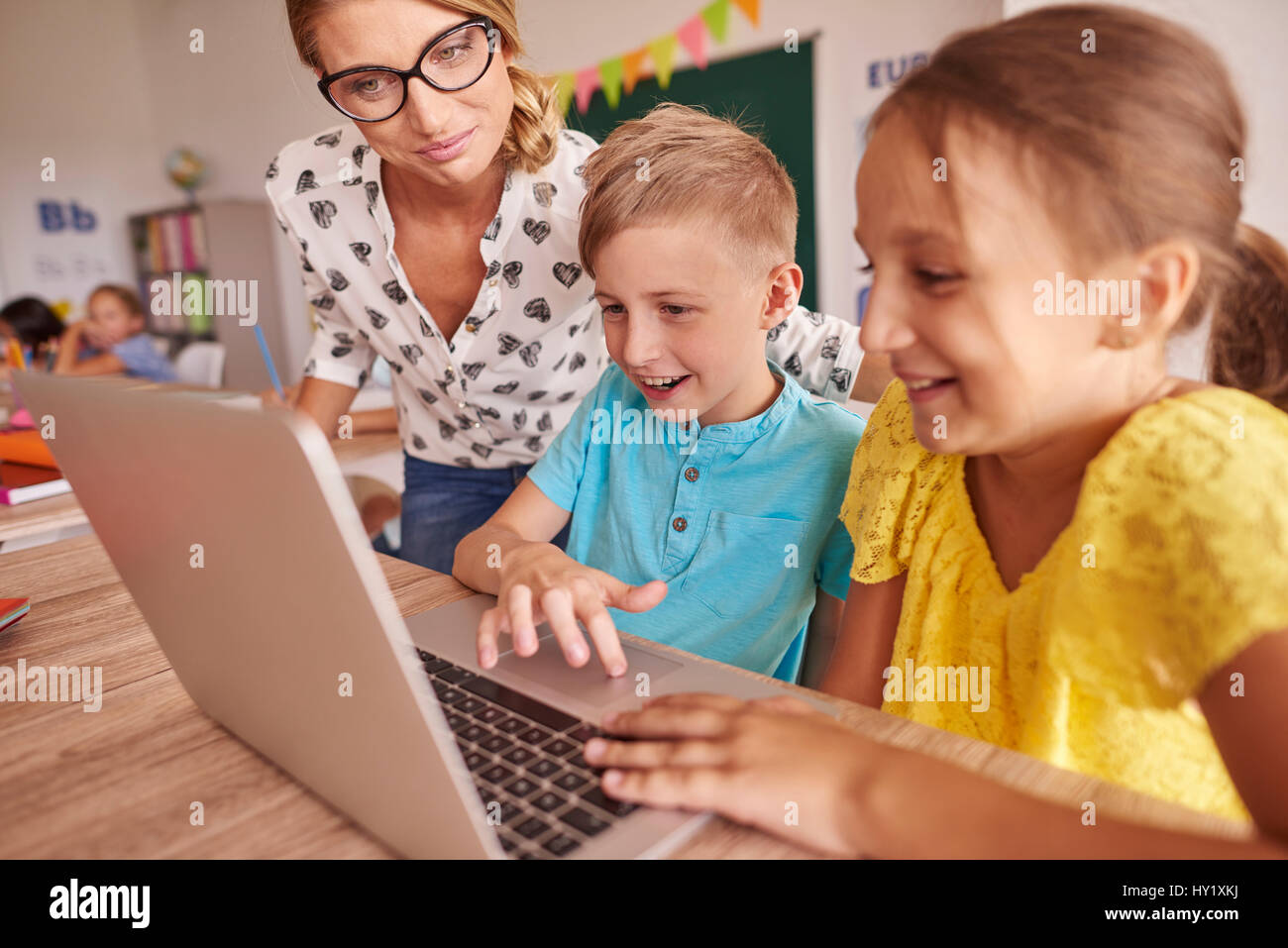 Modern techniques of learning at school Stock Photo - Alamy