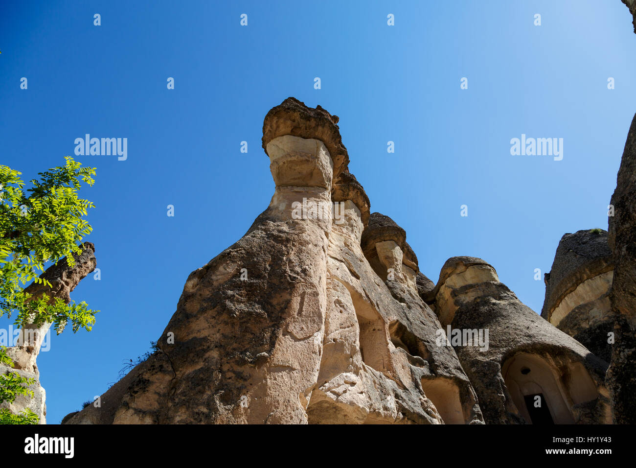 View of famous sandy fairy chimneys in Pasabagi Monks Valley ...