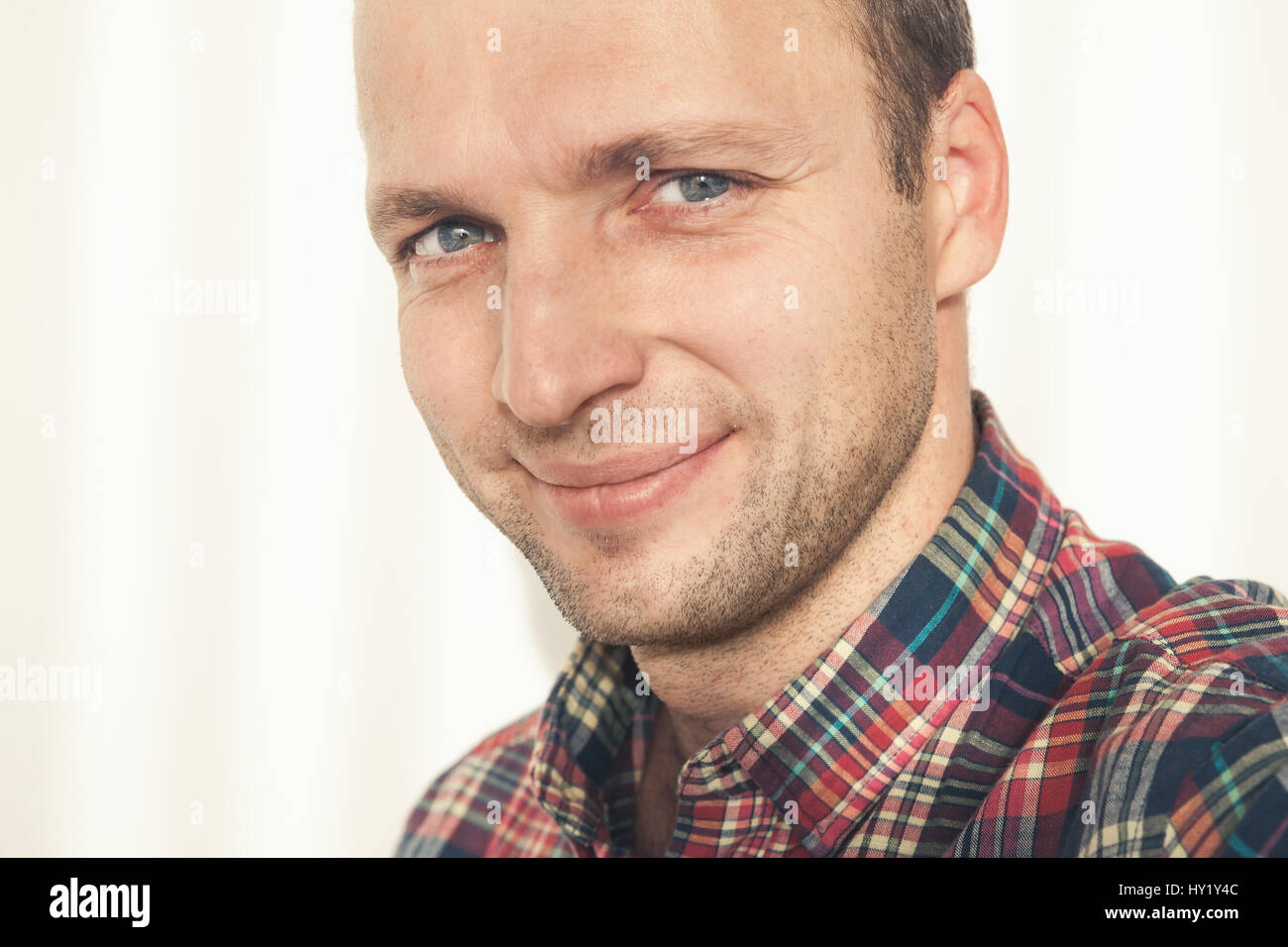 Man face looking up close up shadow hi-res stock photography and images ...