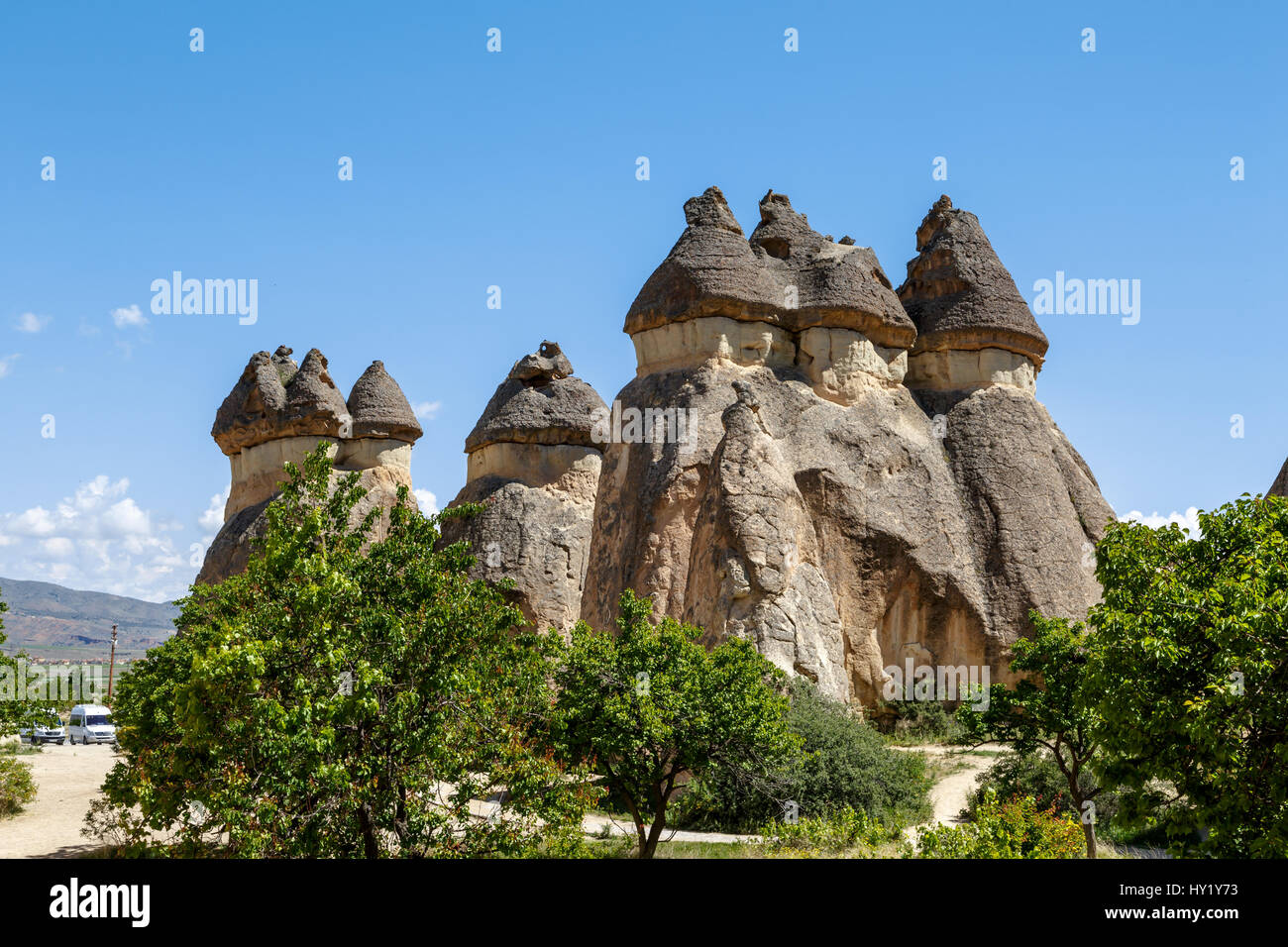 View of famous sandy fairy chimneys in Pasabagi Monks Valley ...