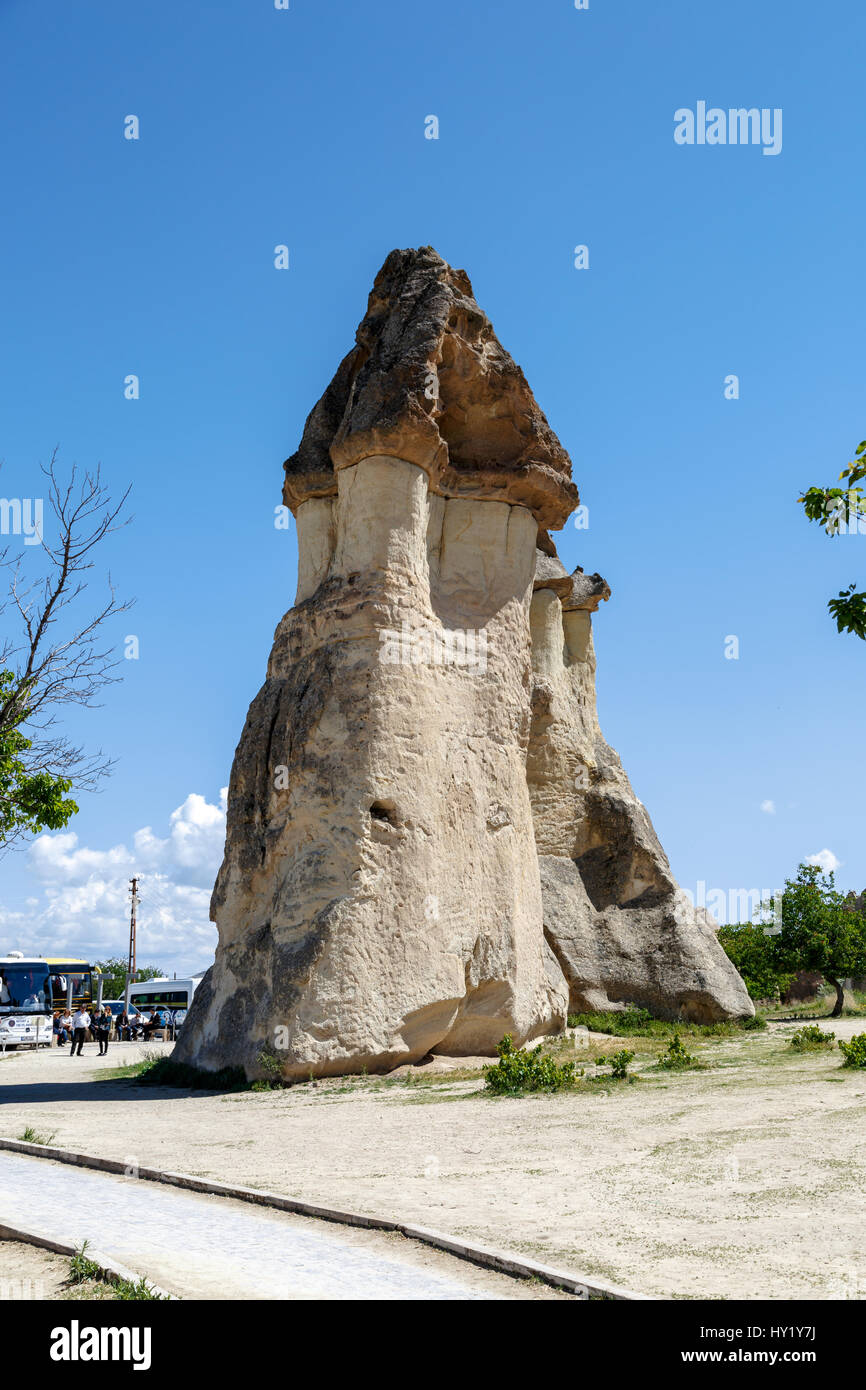 NEVSEHIR, TURKEY - MAY 8, 2016 : View of famous sandy fairy chimneys in ...