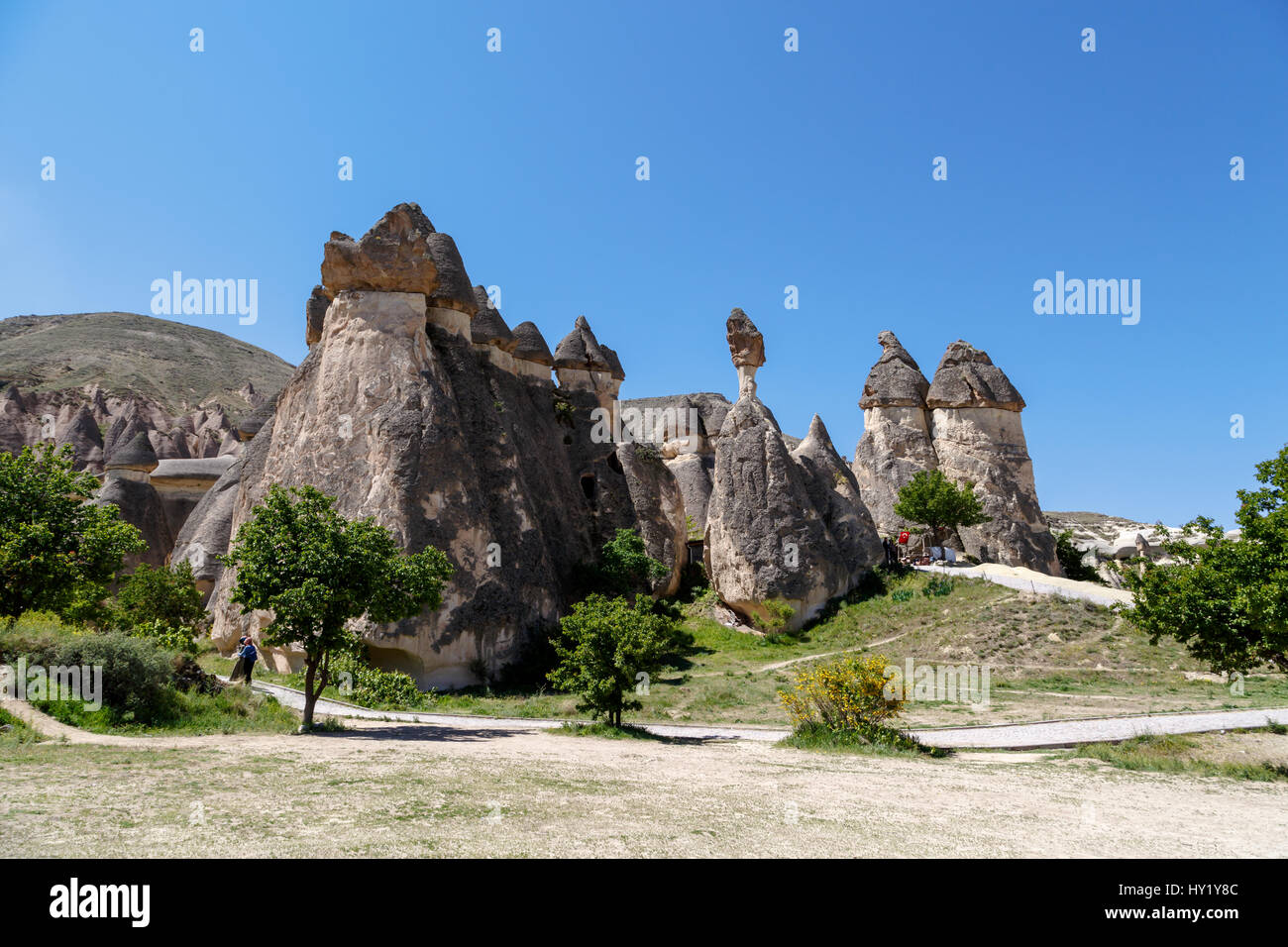 View of famous sandy fairy chimneys in Pasabagi Monks Valley ...