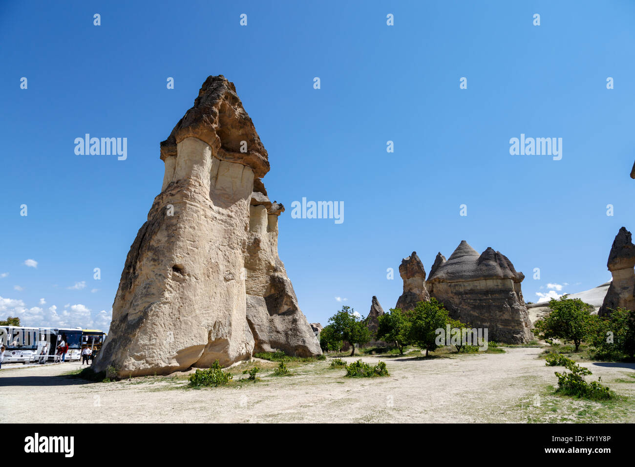 NEVSEHIR, TURKEY - MAY 8, 2016 : View of famous sandy fairy chimneys in ...