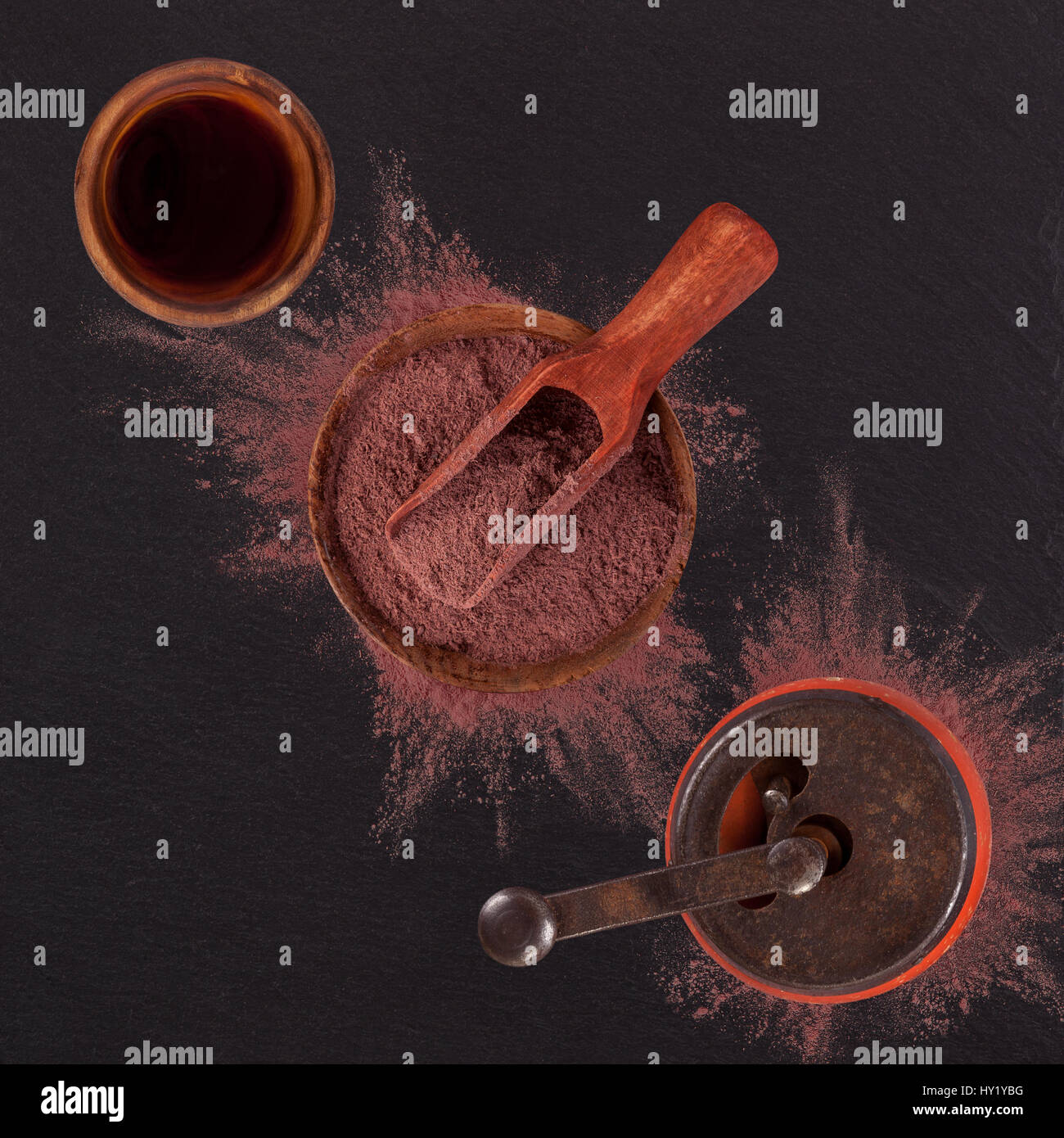 Ayahuasca, traditional shamanic plant medicine. Ground mimosa hostilis ...