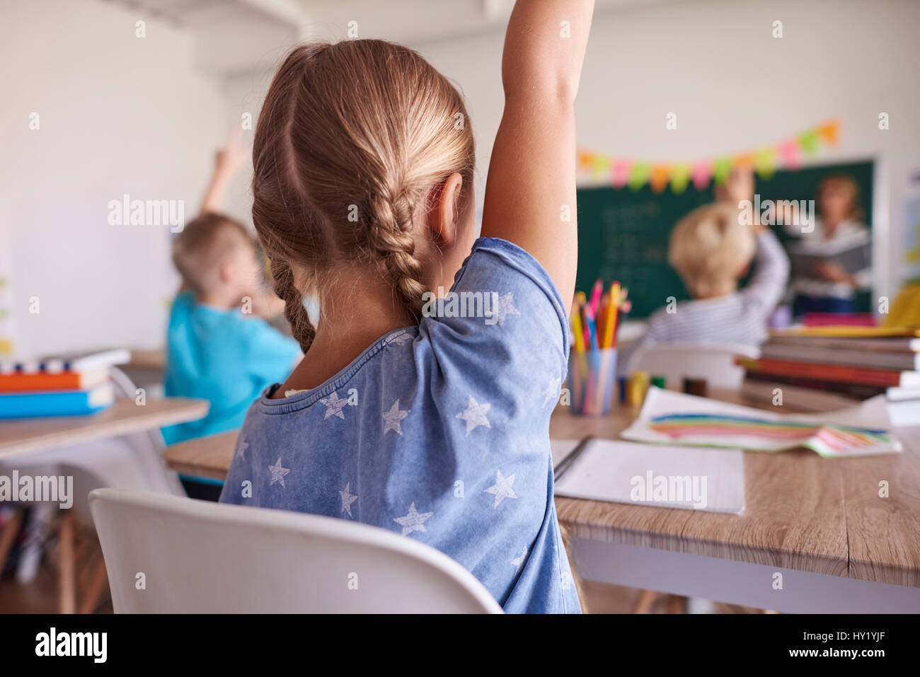 She knows the right answer Stock Photo - Alamy