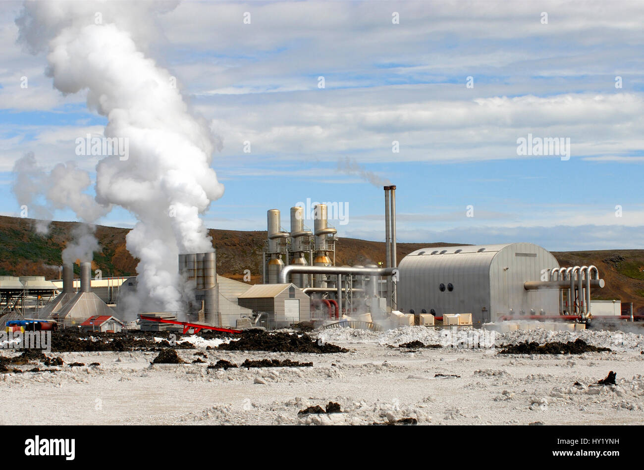 Stock Photo of a geothermal power station in Iceland. In this power ...