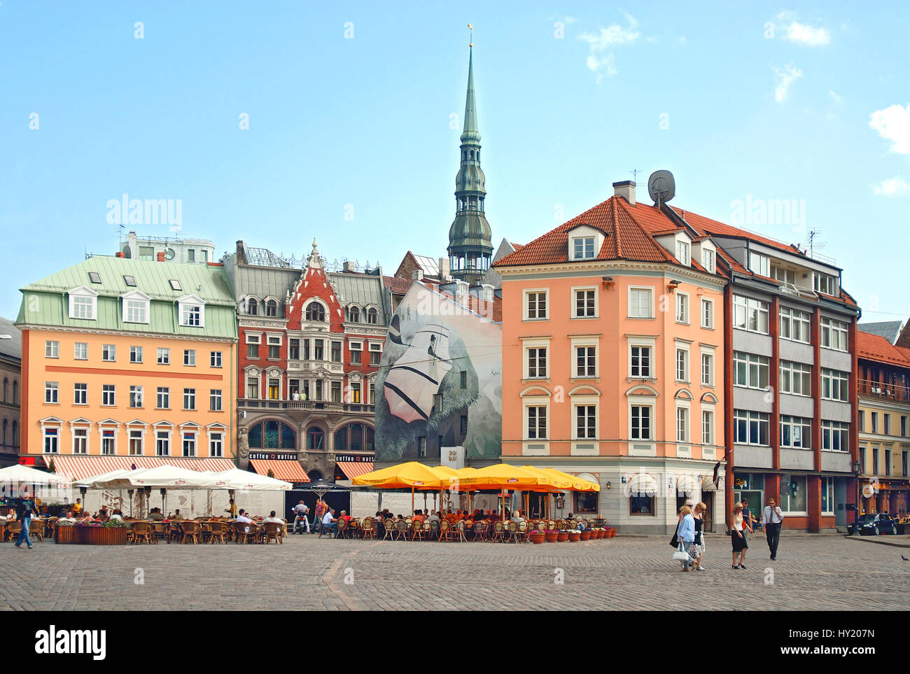 Image of Locals and Tourists the Historical Old Town of Riga, the ...