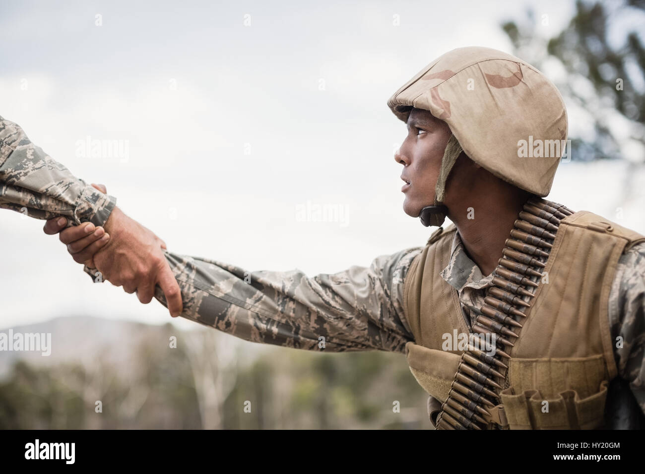 Military soldiers during training exercise at boot camp Stock Photo - Alamy