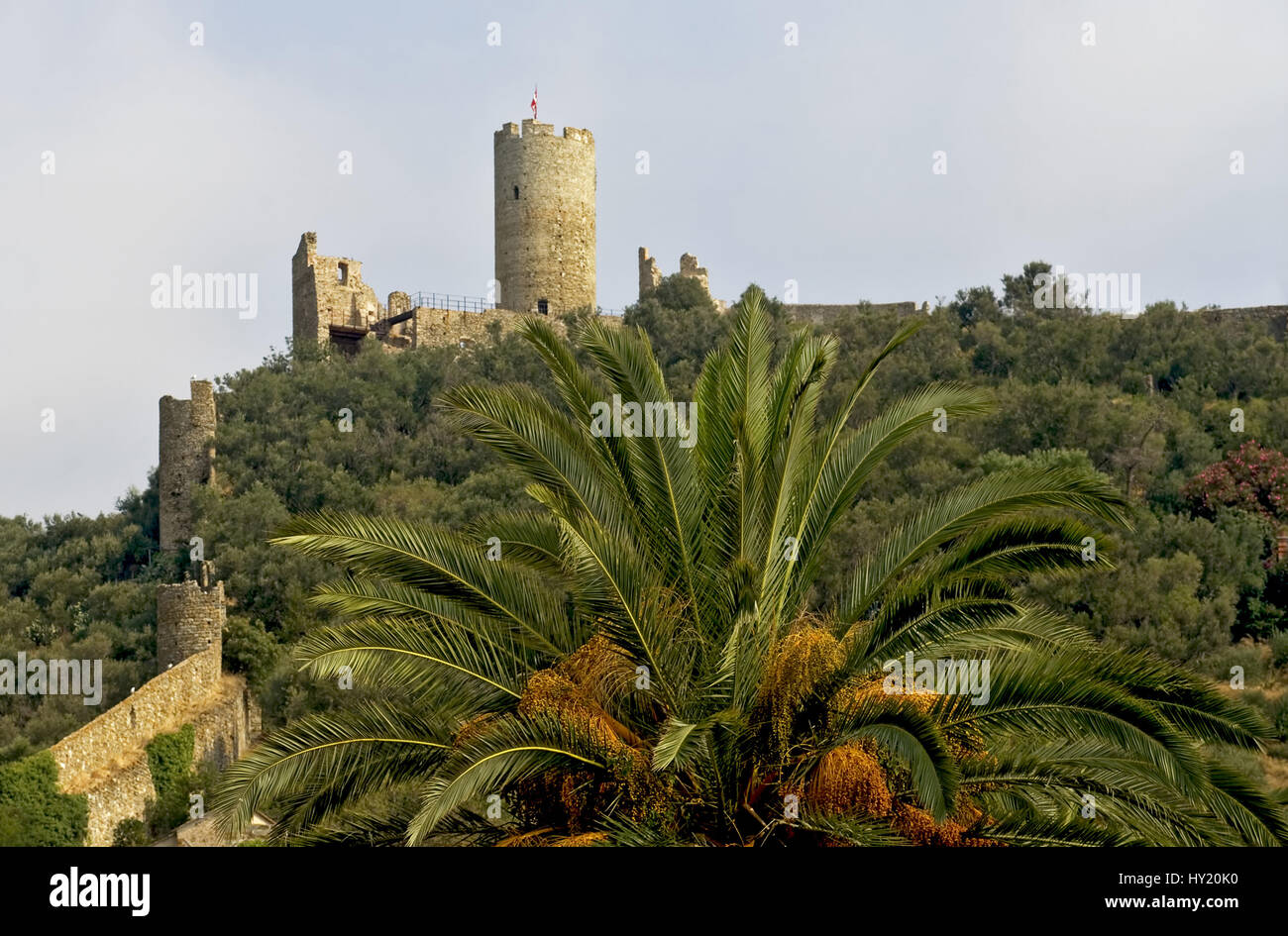The Castello of Noli at the Ligurian Coast, North West Italy. Das ...