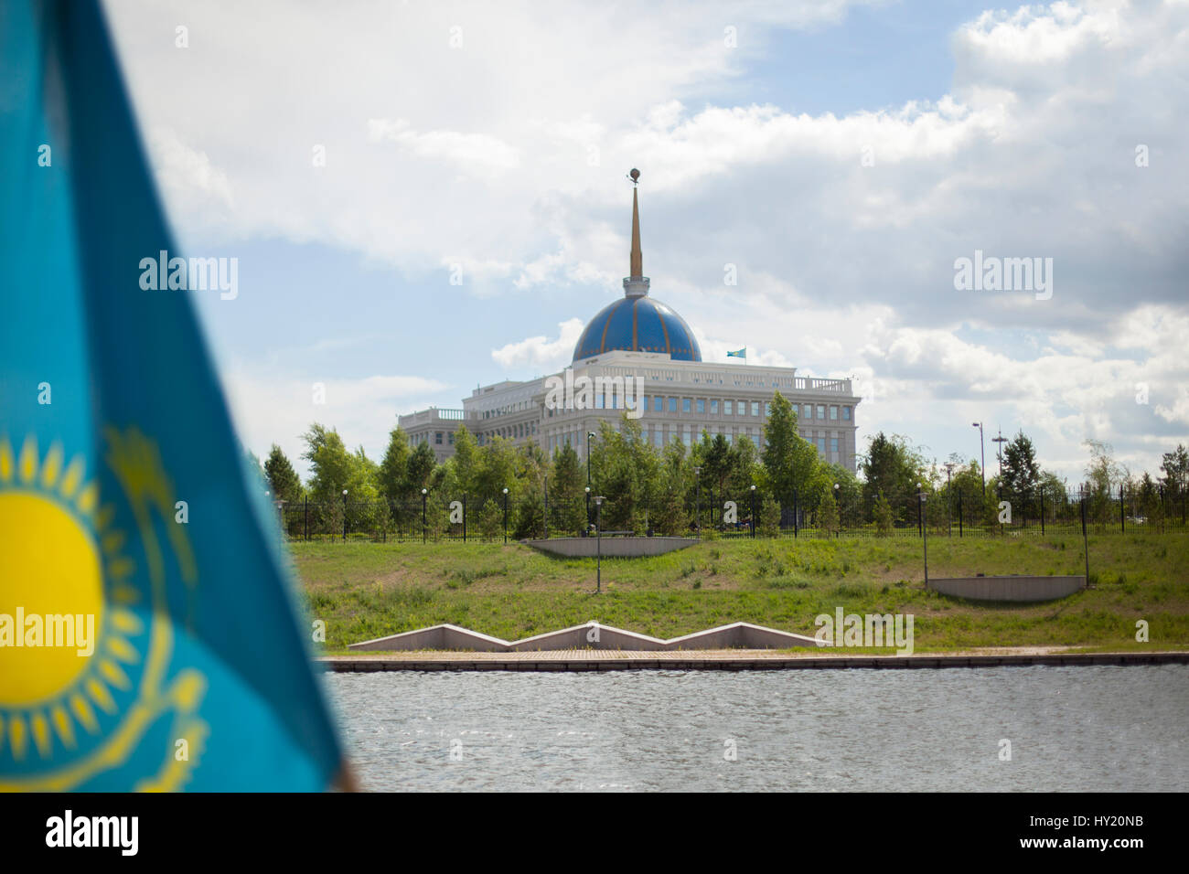 Flag kazakhstan in modern hi-res stock photography and images - Alamy