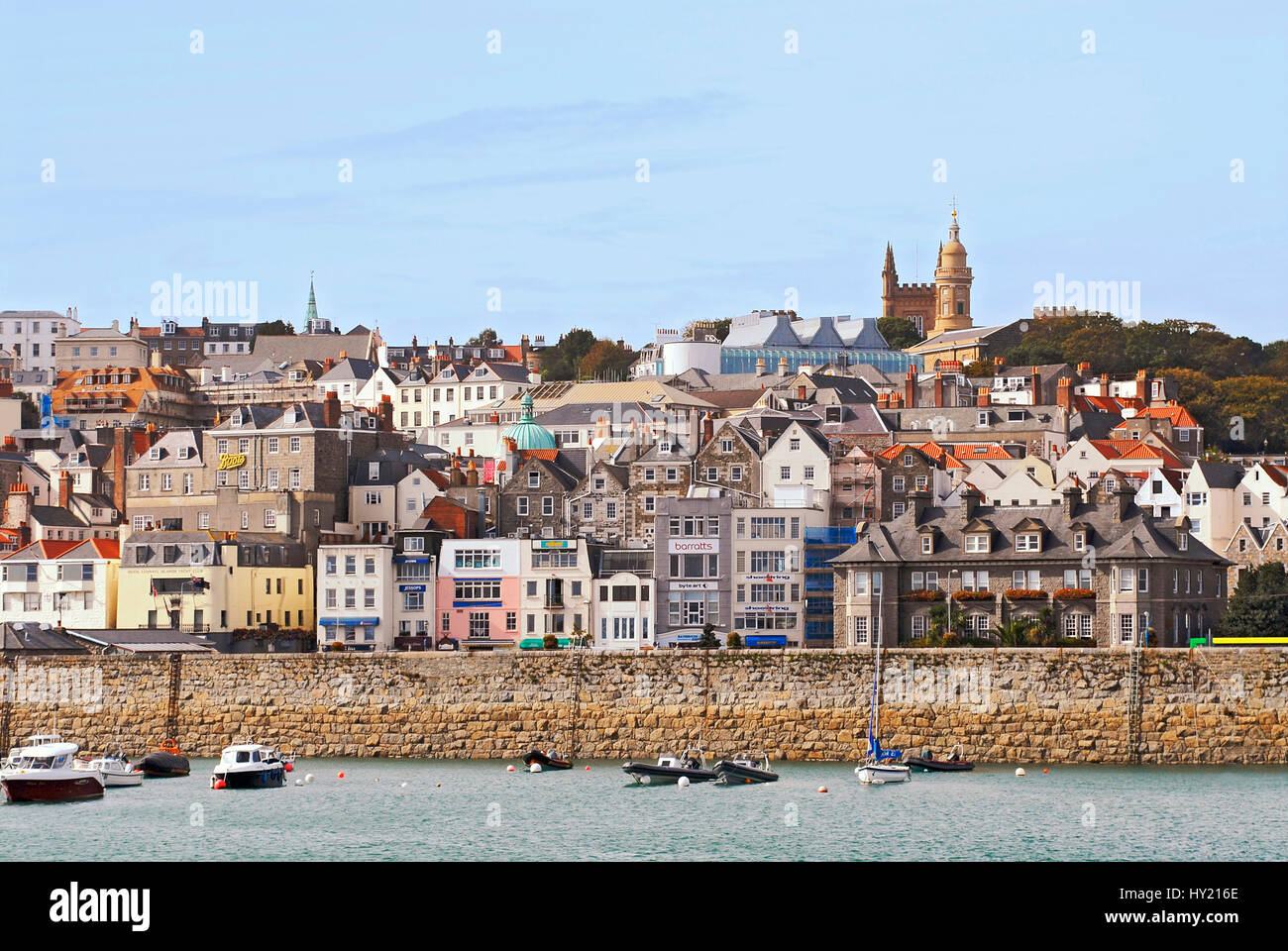 Romantic view of St.Peter Port, the Capital of Guernsey, one of the ...