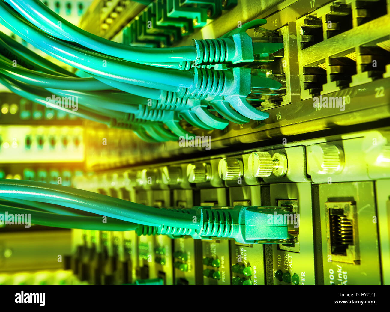 network cables connected in network switches Stock Photo - Alamy