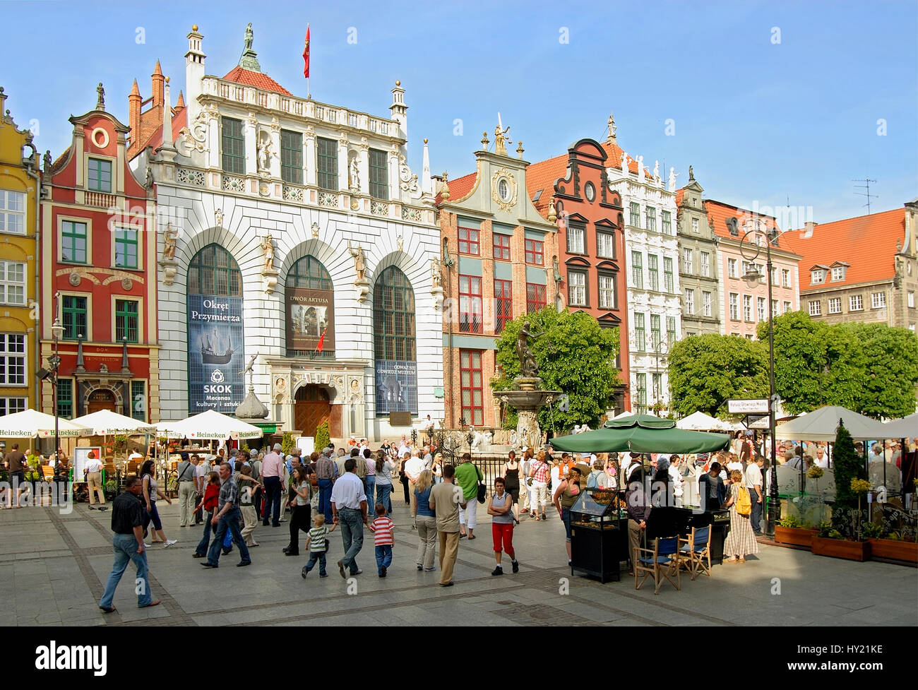 Image of Tourists and Locals in the historical old town of Danzig ...
