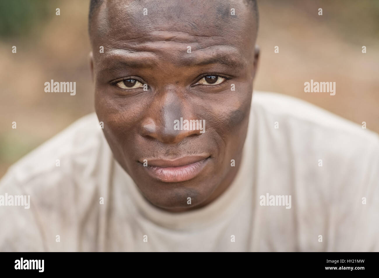 Portrait of fit man in boot camp Stock Photo - Alamy