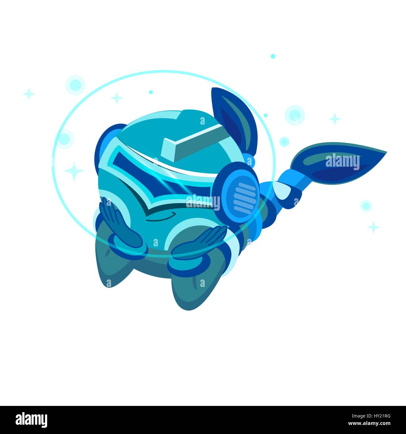 Cartoon Character blue robot. Vector illustration Stock Vector Image ...