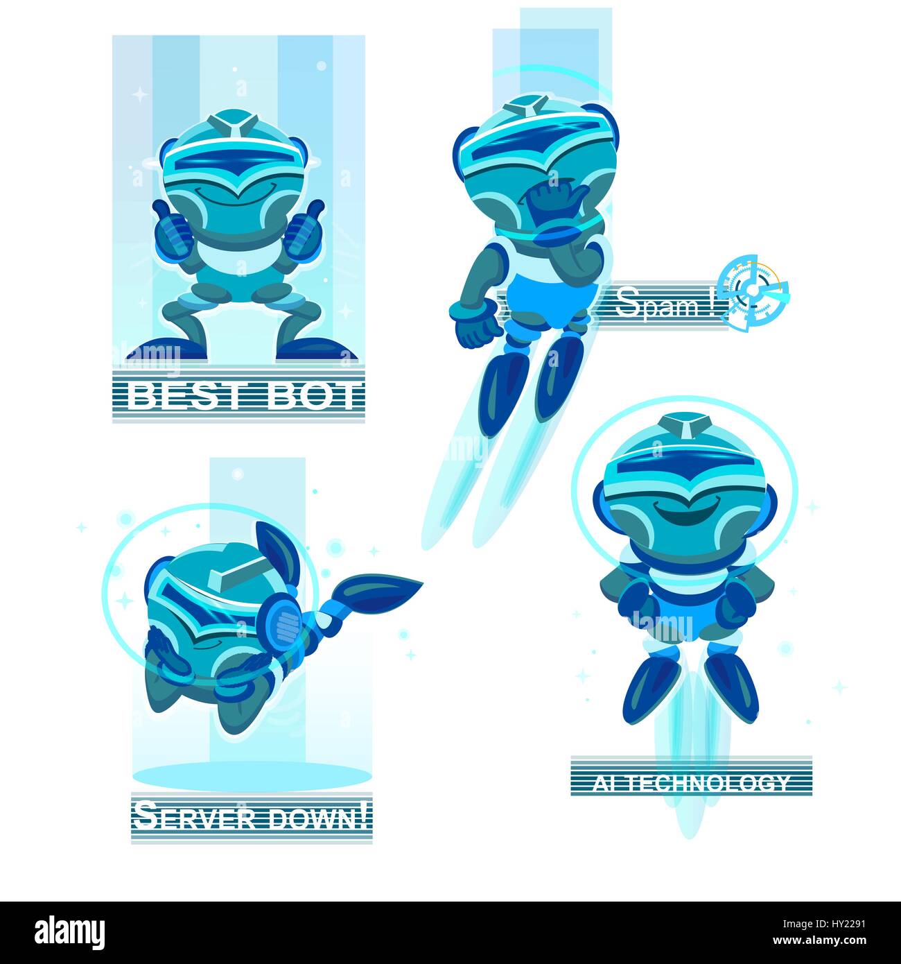 Robots vector set Isolated on white background Stock Vector Image & Art ...