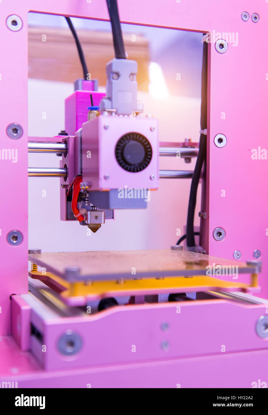 3D printer on a pink background Stock Photo - Alamy
