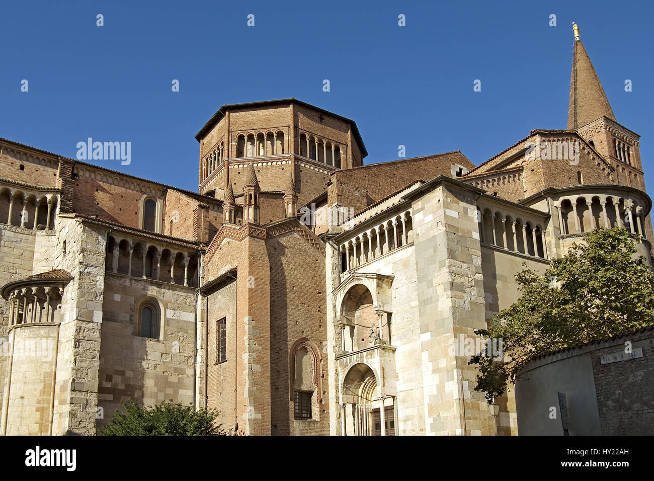 Image of the Piacenza Cathedral, Emilia-Romagna, Italy. The roman ...