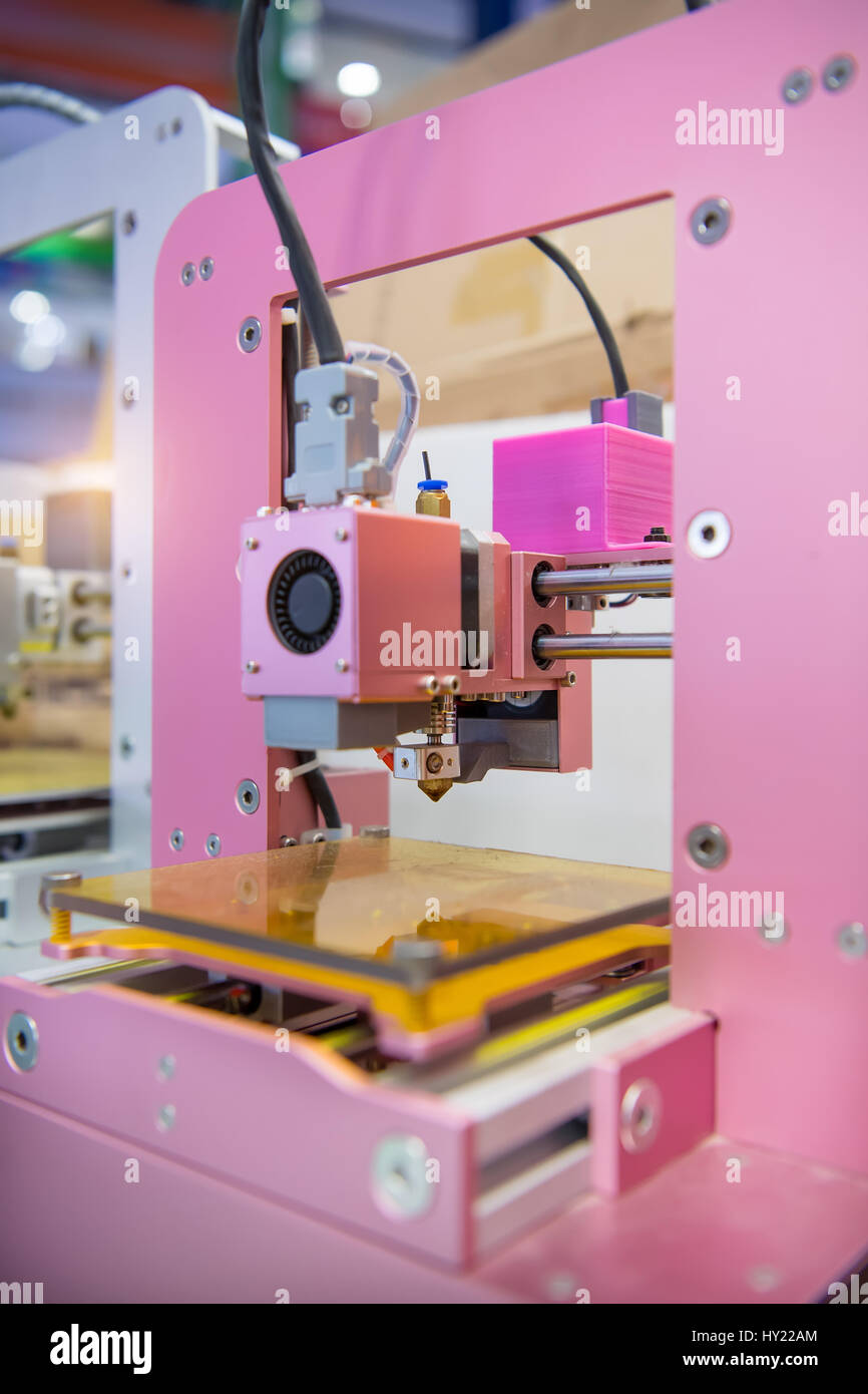 3D printer on a pink background Stock Photo - Alamy